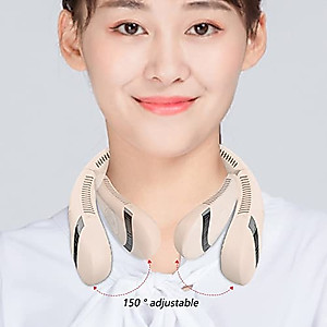 bahilok Hanging Neck Fan Foldable Summer Air Cooling Portable USB Rechargeable Bladeless Mute Fans for Outdoor Sports，5000mAh (pink)