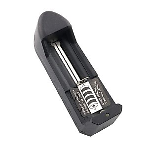 E-outstanding Wall Charger Black 3.7V Single Slot Rechargeable Battery Charger for 18650 18350 16340 14500 14000 Li-ion Battery
