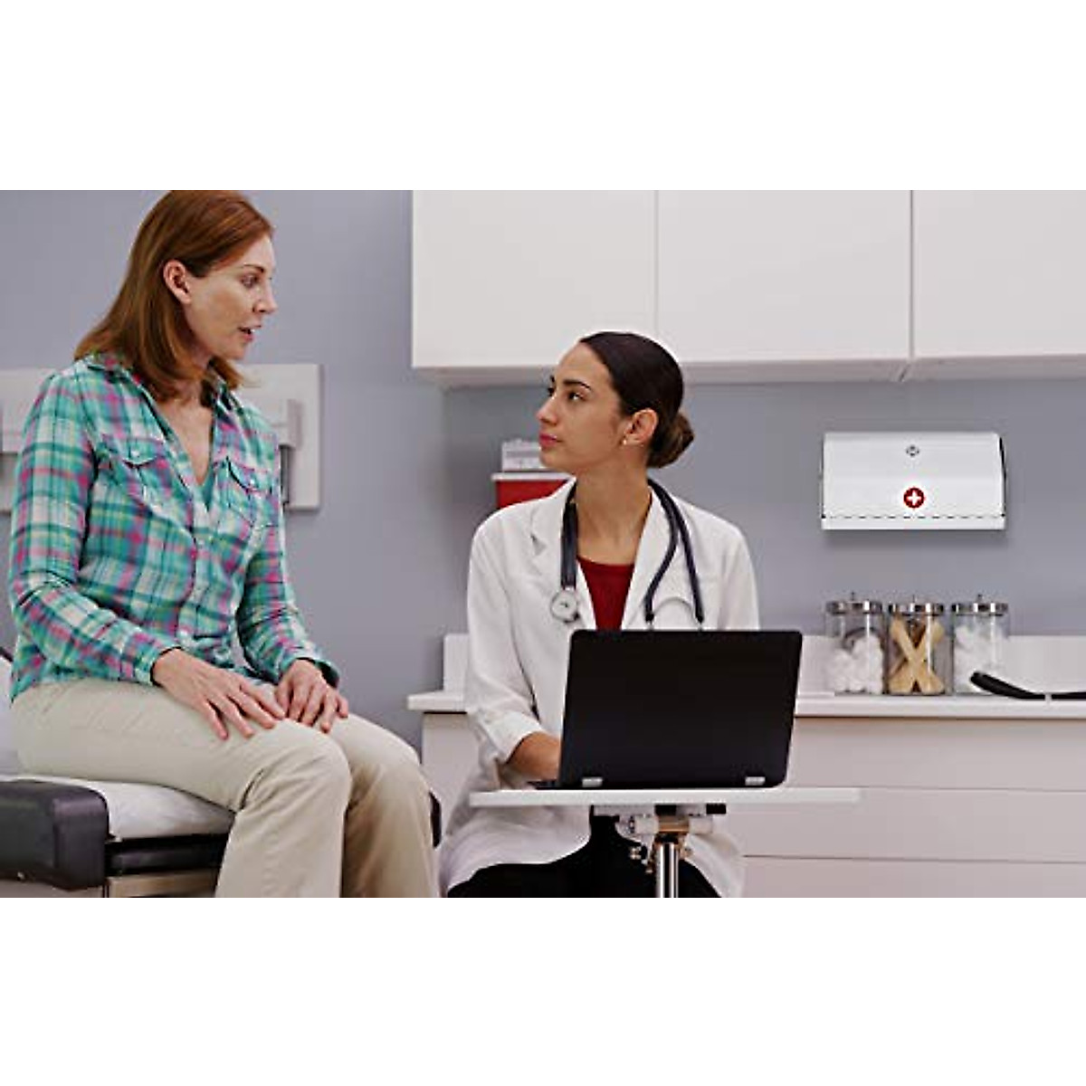 AdirMed Locking Drug Cabinet (White) Medicine Cabinet with Pull-Out Shelf & Document Pocket (Red) Bundle