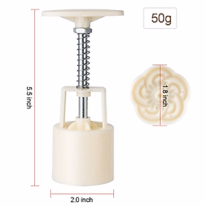 Cookie Stamp Moon Cake Mold Stamps, Cookie Press Mid Autumn Festival DIY Decoration Press Cake Cutter Mold (50g 6pcs Stamps)