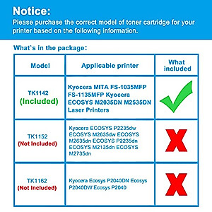 LCL Compatible Toner Cartridge Replacement for Kyocera TK1142 TK-1142 1T02ML0US0 MITA FS-1035MFP FS-1135MFP ECOSYS M2035DN M2535DN Laser Printers (2-Pack Black)