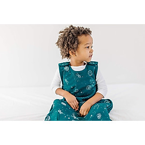 Woolino 4 Season Toddler Sleeping Bag, Merino Wool and Organic Cotton Baby Sleep Bag Sack, 2-4 Years, Space (Glow In The Dark)