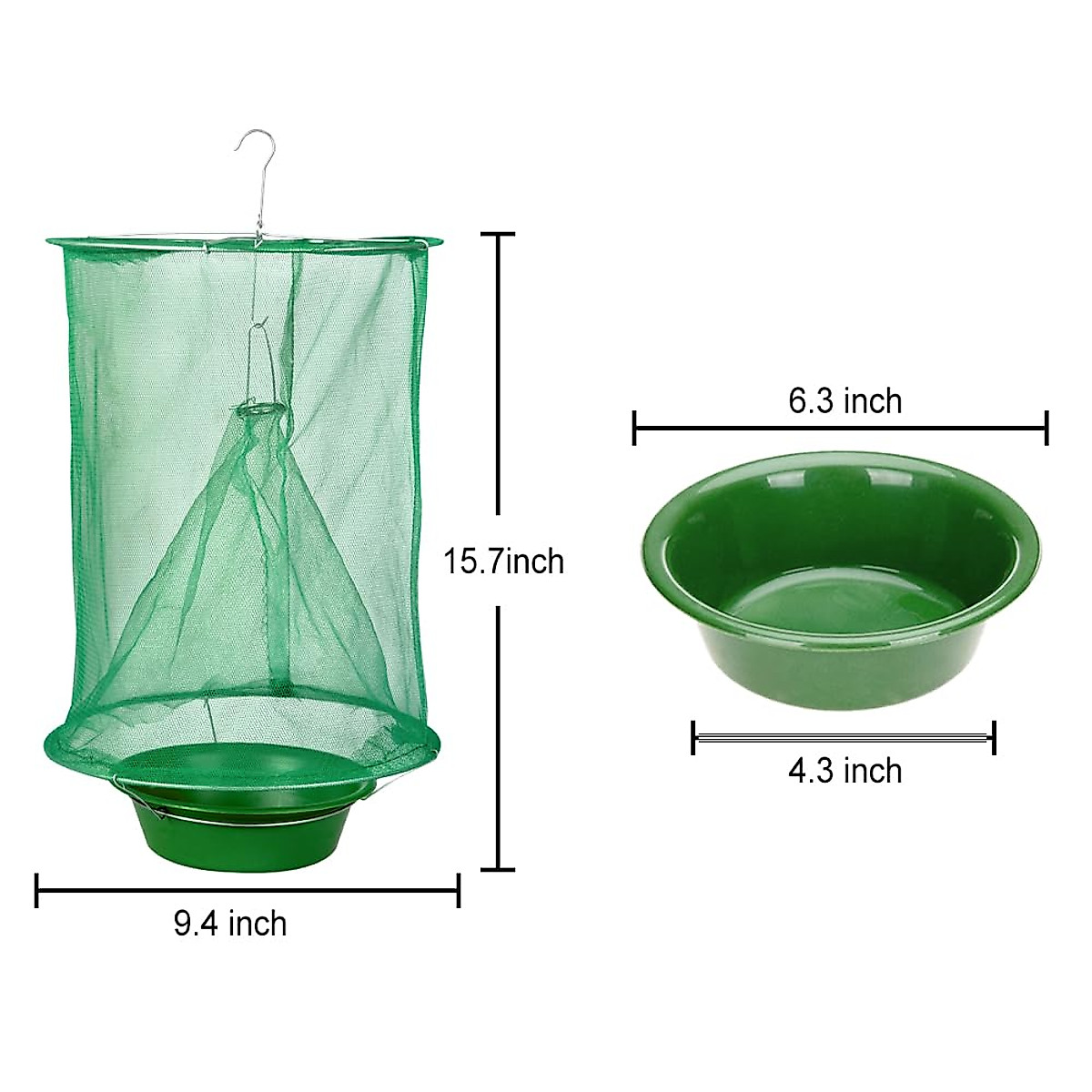 Dwcom 8 Pack Fly Traps Outdoor, Ranch Fly Traps Fly Catcher Cage for Indoor or Outdoor Family Farms, Park, Restaurants
