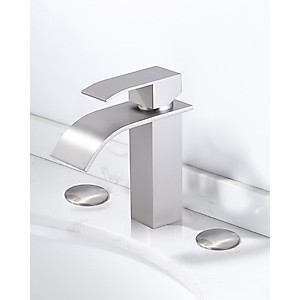 ALEASHA Kitchen Sink Hole Cover, Faucet Hole Cover for Kitchen Sink, Tap Hole Plate Stopper Cover Blanking Brass Metal Plug, Brushed Nickel