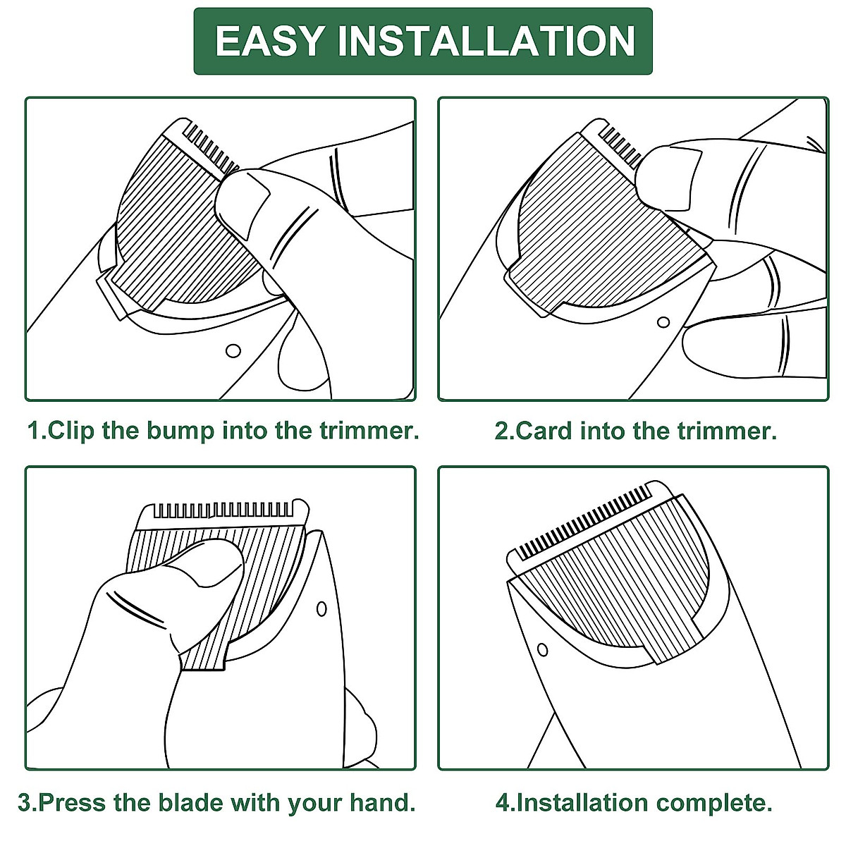 3 Pack Replacement Blades Compatible with Meridian Trimmer, Hygienic Ceramic Replacement Blades Compatible with Meridian Body Trimmer (Onyx & Sage), Green