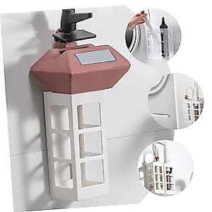 PRETYZOOM 2pcs Curling Iron Storage Box Hair Dryer Holder Wall Mounted Hairdryer Holder for Bathroom Locker Organizer Shelf Curling Steamer Brush Holder No Punching Plastic White