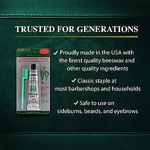 Clubman Moustache Wax with Brush Comb - Neutral 14g