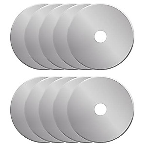 WhisperDream 60mm Rotary Cutter Blades - 10 Pack Replacement Blades - Sharper Blades Have Better Cutting Effect, Great for Sewing, Quilting Supplies, Fabric and Crafts (Round Hole-60mm)