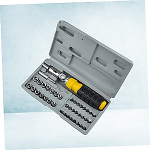 OSALADI 41pcs Mini Wrench Multi Screwdriver Mini Ratchet Screwdriver Mini Screwdriver Mini Socket Wrench Screwdriver Rod Sleeve Set Multifunction Plate Blush Set Screwdriver