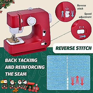 Mini Sewing Machine Compact for Beginner, Dual Speed Portable Machine Speed Control Computerized Sewing Machine Full functions,Easy operation Light, Sewing Kit for Household, Travel, DIY handmade