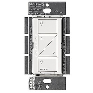 Lutron PD-10NXD-WH Caseta Pro In Wall Dimmer 250W LED With Screw Less Wall Plate (White)