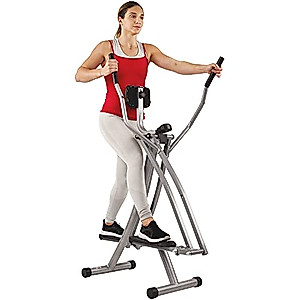 Sunny Health & Fitness SF-E902 Air Walk Trainer Elliptical Machine Glider w/LCD Monitor, 220 LB Max Weight and 30 Inch Stride