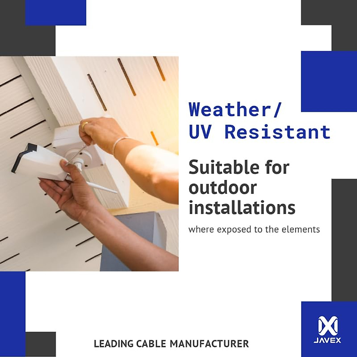 JAVEX CAT6 Ourdoor UL CMX [23AWG Solid Bare Copper] 1000 FT, 600MHz, ETL Listed, UV-Resistant and Weather-Proof PE Jacket, UTP Network and Gaming Ethernet Cable, 1000 feet, Black