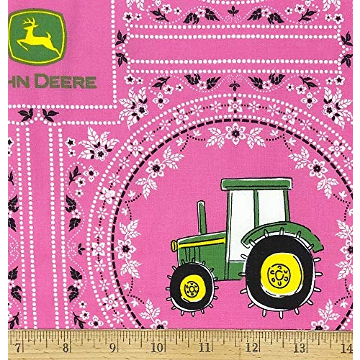 1/2 Yard - John Deere Hot Pink Bandana Cotton Fabric - Officially Licensed (Great for Quilting, Sewing, Craft Projects, Throw Blankets & More) 1/2 Yard X 44"