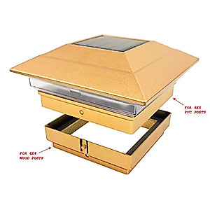 8 Pack Copper Outdoor Garden 4 x 4 Solar LED Post Deck Cap Square Fence Light Landscape Lamp Lawn PVC Vinyl Wood