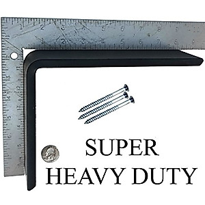 Heavy Duty Black Steel 6" x 8" Countertop Support Brackets