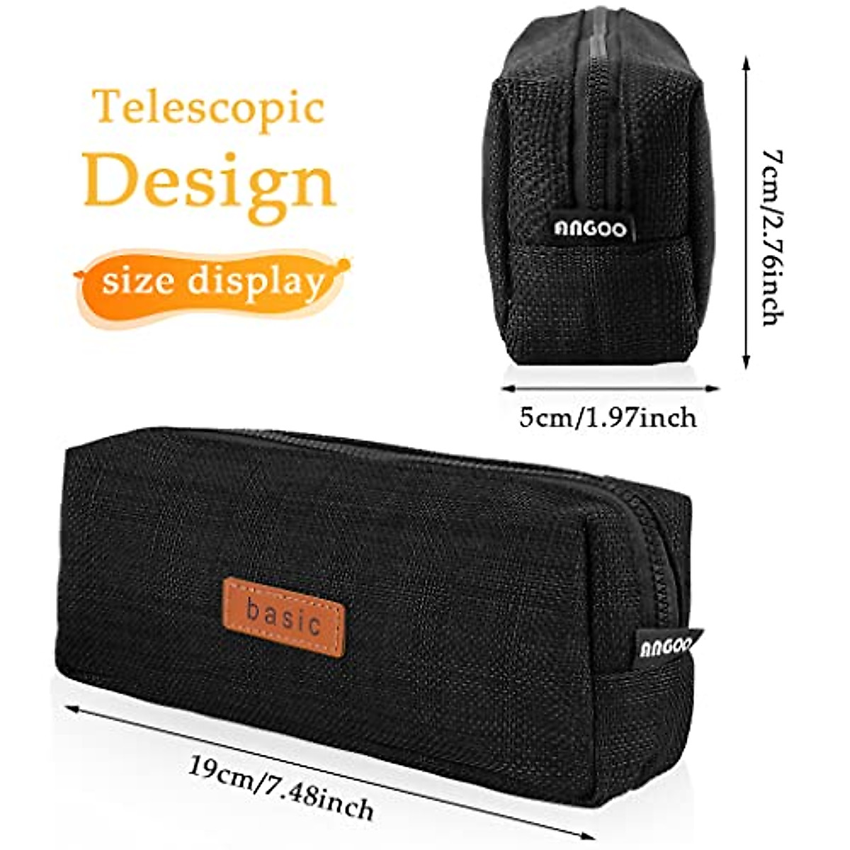 Oyachic Pencil Case Large Capacity Pencil Pouch Zipper Pencil Bag Canvas Pen bag Student Stationery Box Makeup Pouch Cosmetic Bag Office School Supplies