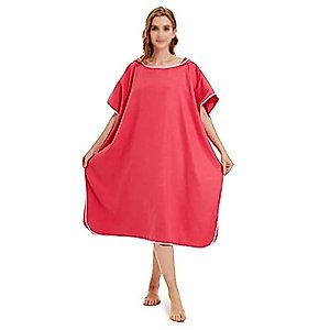 ZHAOLEI Robe Cloak Hooded Poncho Quick-Drying Swimming Hooded Towel Beach Surfing Poncho Compact Lightweight Towel (Color : Black, Size : 110 x 90 cm)