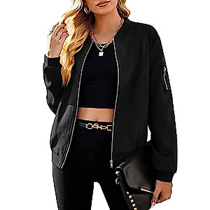 Zeagoo Womens Jacket Faux Suede Leather Trendy Light Coat Moto Jackets with Pockets