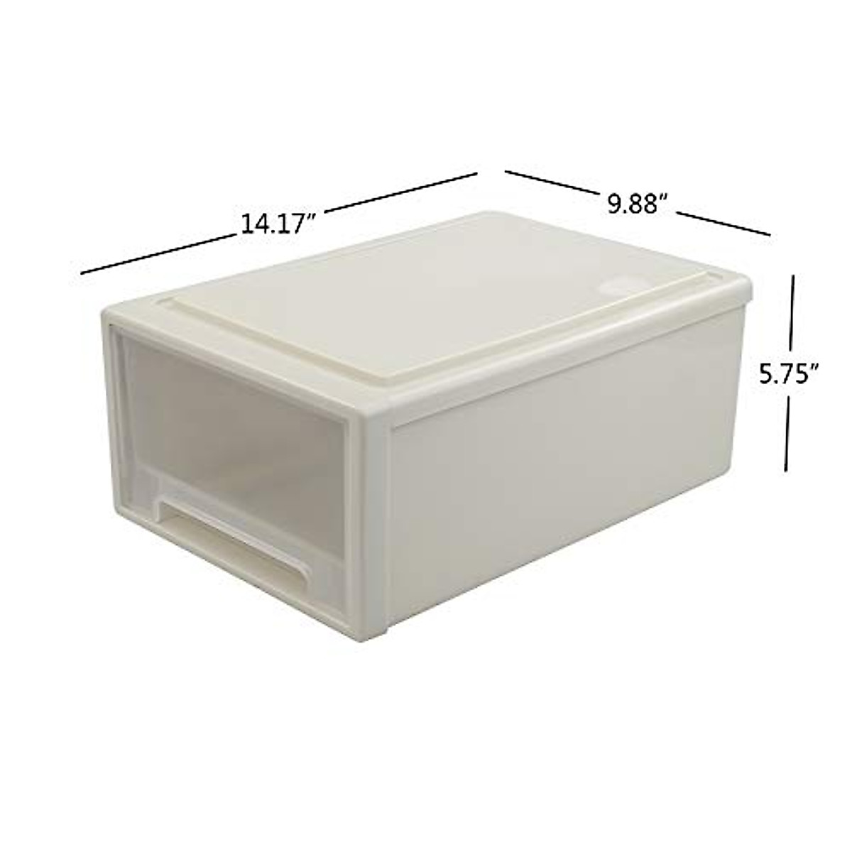 Jandson 4 Pack Stacking Storage Chest Drawer, 12 Quart Organizer Box Bin