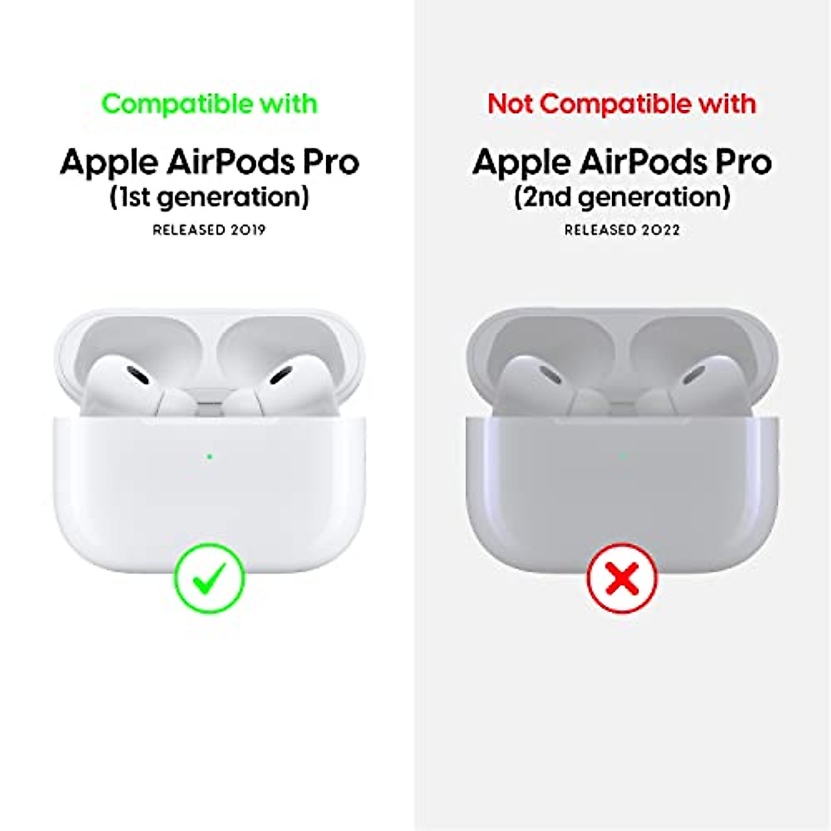 TALK WORKS AirPods Pro Case Cover with Keychain - Rugged Protective Hard Skin for AirPods Keychain Case Clip Carabiner Wireless Charging Compatible with Apple Air Pod Pro Carrying Case 2019 - Black