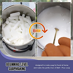 FAST METL Soap Making Kit with Electronic Hot Plate, Basic DIY Soap Making Supplies Including 1.1 lb Glycerin Soap Base, Pouring Pot, Silicon Mold for Adults and Beginners Craft Project