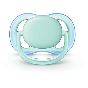 Philips AVENT Ultra Air Pacifier, 0-6 Months, Blue/Green, 4 Pack, SCF244/40