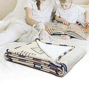 AHWZ Personalized Letter Blanket, Custom Throw Blanket Retro Stamp Air Mail to My Daughter from Mom Fleece Blanket for Couch Sofa Bedroom