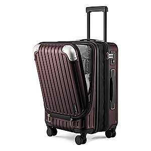 LEVEL8 Grace EXT Carry On Luggage, 20” Expandable Hardside Suitcase, ABS+PC Harshell Spinner Luggage with TSA Lock, Spinner Wheels - Red, 20” Carry-On