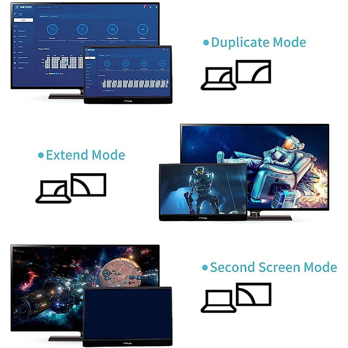 FYHXele 15" Portable Monitor Touchscreen, Portable LED Screen Extender, FHD 1080P IPS Travel Monitor, Mini-HDMI, USB C Portable Touchscreen Monitor for Laptop PC Phone, Eye Care, Touch Not for Mac OS