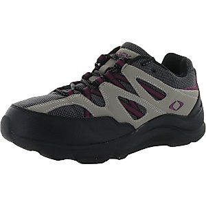 Apex Women's Sierra Trail Runner Hiking Shoe Sneaker, Grey/Purple, 8 Extra Wide US
