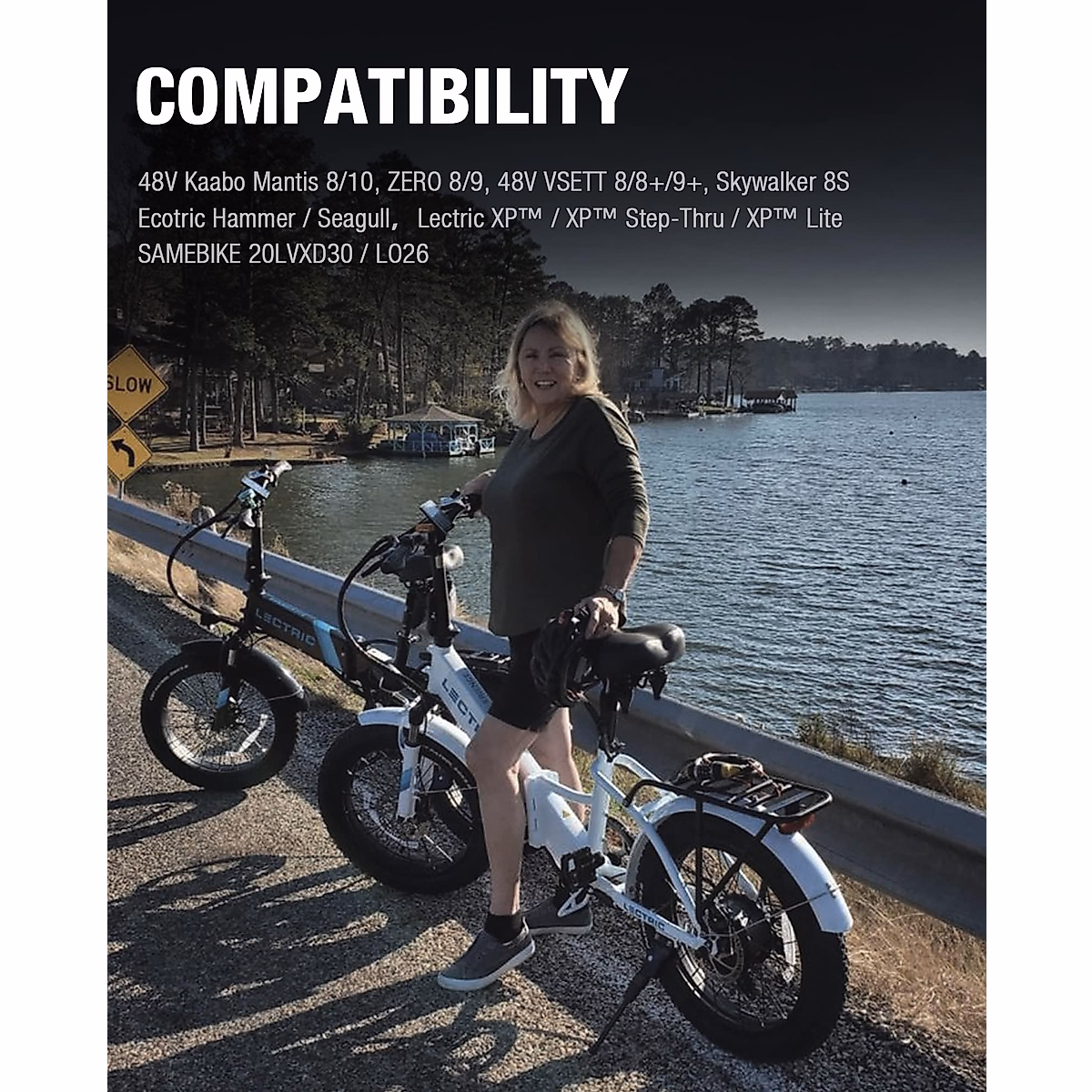 54.6V 2A Electric Bike Charger for 48V Ecotric Bike/Lectric XP/Evercross H5, 3Prong GX16/DC 5.5x2.5mm/XLR/IEC/RCA Connector Power Supply Adapter for 48V Lithium Battery