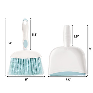 Frcctre 3 Pack Small Dustpan and Brush Set, Multipurpose Small Hand Broom and Dustpan Set, Plastic Whisk Broom and Dustpan Cleaning Sweep Tools for Desk Car Keyboard Countertop Home Kitchen
