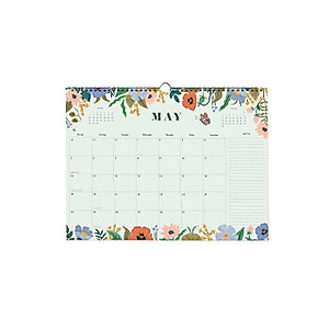 RIFLE PAPER CO. 2024 Appointment Calendar | 12 Month Dated Calendar, Space for Daily Engagement and Monthly Notes, Double Spiral with Center Notch for Easy Hanging (12" L x 16" W), Blossom