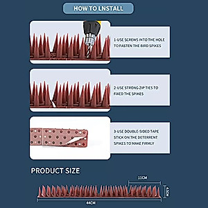 Bird Spikes, Bird Deterrent Spikes for Small Birds Pigeon Squirrel Raccoon Cats Crow Bird Repellent Spikes for Outside to Keep Birds Away