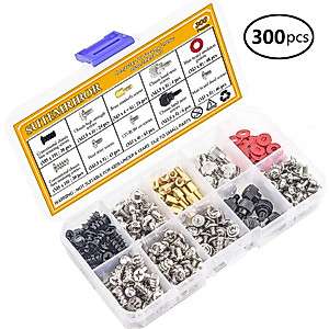 Sutemribor 300PCS Personal Computer Screw Standoffs Set Kit for Hard Drive Computer Case Motherboard Fan Power Graphics