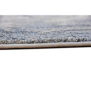 Unique Loom Estrella Collection Modern, Abstract, Watercolor, Contemporary Area Rug, 3 ft 3 in x 5 ft 3 in, Light Blue/Beige