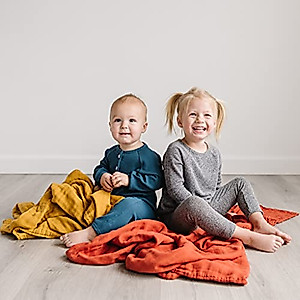 Natemia Bamboo Muslin Baby Blanket - Super Soft, Absorbent, Breathable - 6 Layer 47”x 47” for Babies and Toddlers - Multi Use Baby Towel, Stroller Cover and Receiving Blanket