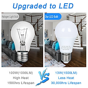 Marxlait 4 Pack LED Light Bulbs 100 watt Equivalent, Efficient 13W, Daylight White 5000K, E26 Medium Base, A19 Standard Light Bulbs, 120V, Non-Dimmable