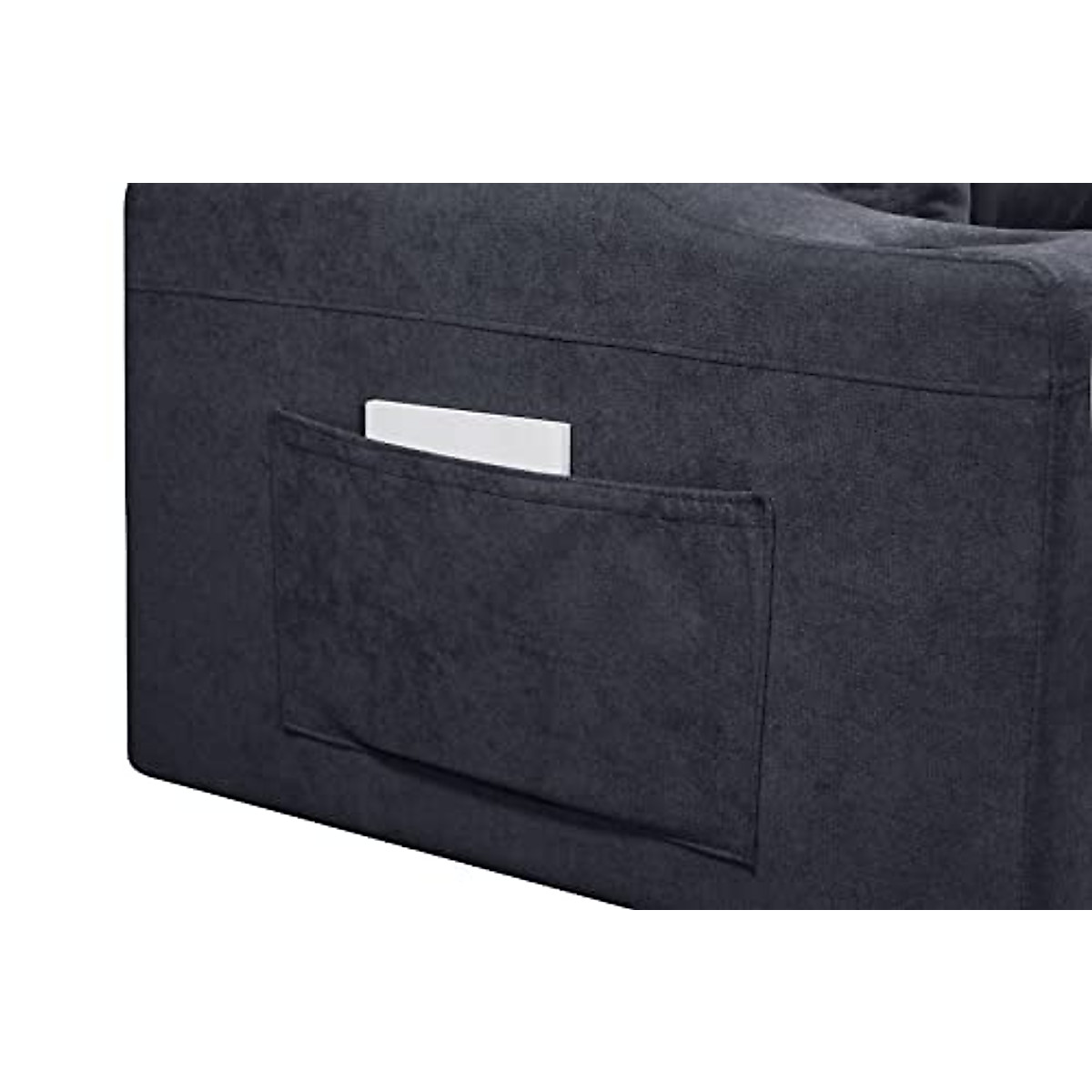 OPTOUGH Gray Sleeper Sectional Storage Chaise and Side Pocket, 2 Cupholders, L-Shape Couch with Pull-Out Sofa Bed for Home Living Room Apartment, Dark Grey