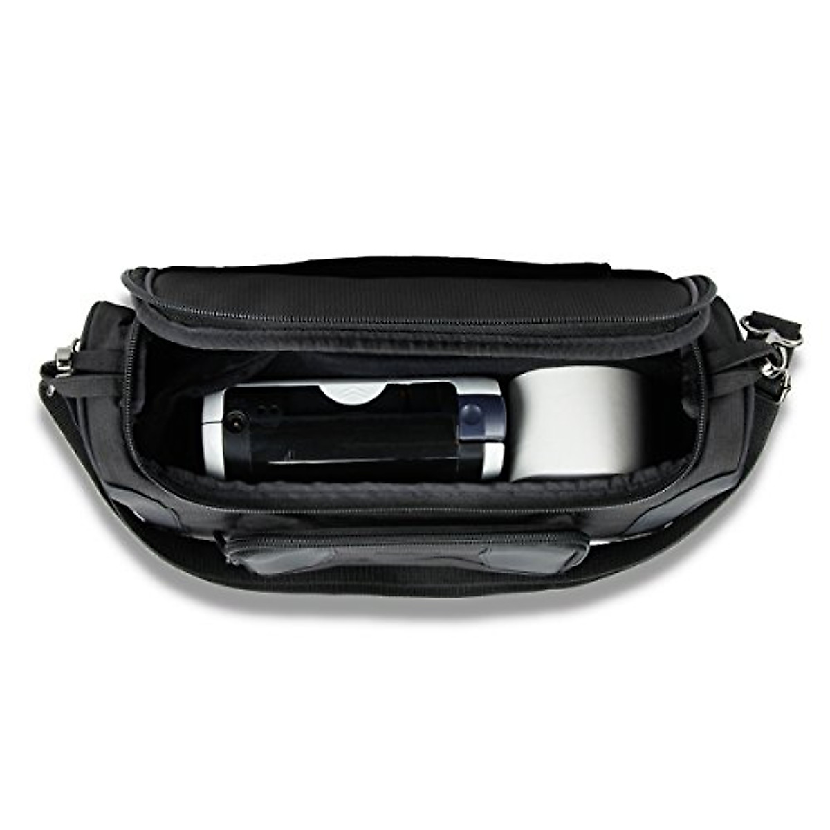 USA Gear Label Maker Carrying Case_Compatible with Brother P-Touch PTD600 - Pocket Zippers and Customizable Interior Dividers - Accessory Pocket Holds Cables Printing Tape Refill and More Accessories