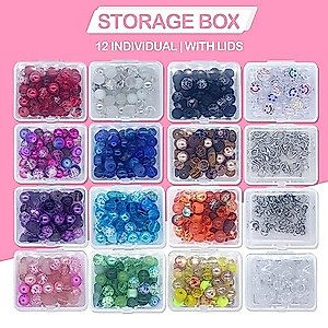 Xmada 829 PCS Bracelet Making Kit - 660 PCS Glass Beads for Jewelry Making, 12 Colors Assorted Beads Bracelet Kit, Crystal Beads, Jewelry Making Kit for Teen