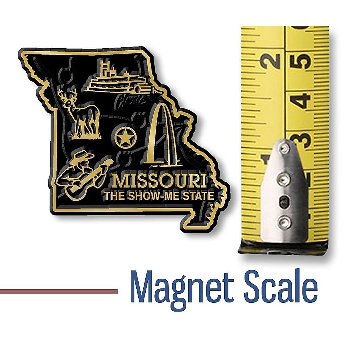 Missouri Small State Magnet by Classic Magnets, 2.2" x 1.9", Collectible Souvenirs Made in The USA