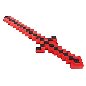 P&F Pack of 4 Light Up Classic Diamond Pixel Sword with Color Led Flashing & Sound