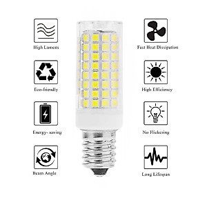Lxcom Lighting 10W E12 LED Corn Light Bulb(6 Pack)- 2835 SMD 102LEDs E12 Dimmable 100W Equivalent 1000LM Daylight White 6000K Chandelier Bulbs E12 Base Ceramic Light Bulbs for Home Lighting, AC110V