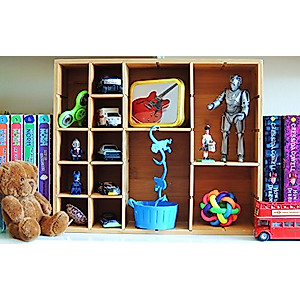 Cookbook People Multikeep Adjustable Shelf - Spice Rack, Floating Shelf, Figurine Shelf, Shadow Box or Drawer Organizer - for Wall Mount, Counter Top, Cabinet or Drawers - Bamboo Wood