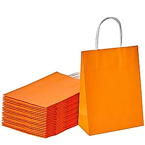 SUNCOLOR 24 Pack Small Party Favor Bags Goodie Bags for Birthday Party Gift Bags With Handle (Orange)