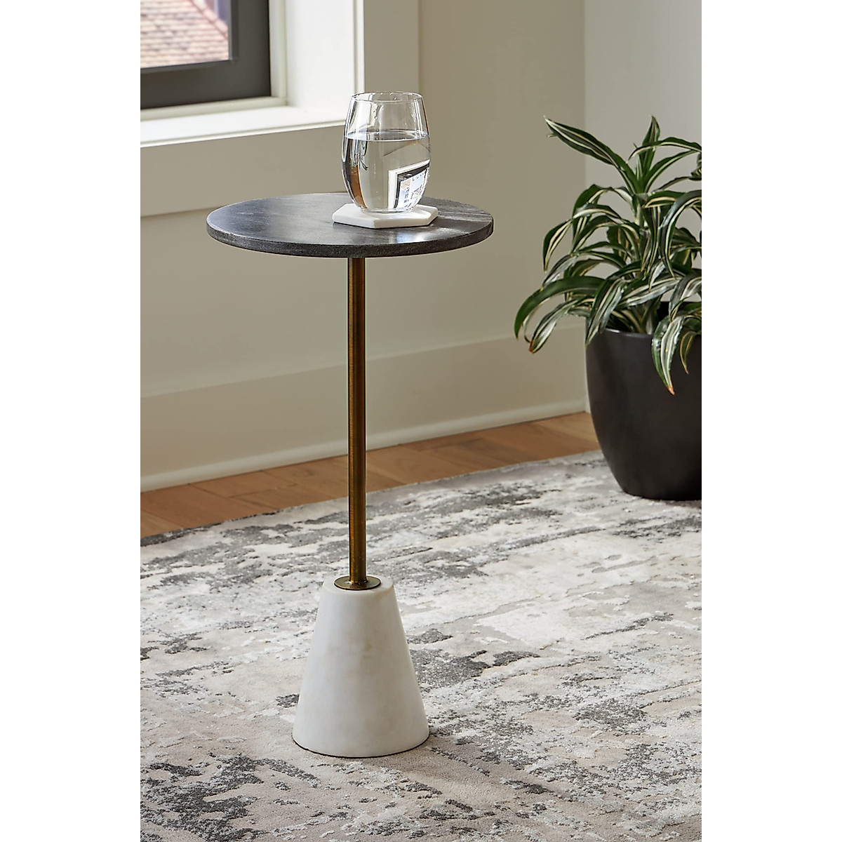 Signature Design by Ashley Caramont Accent Table, Black & White