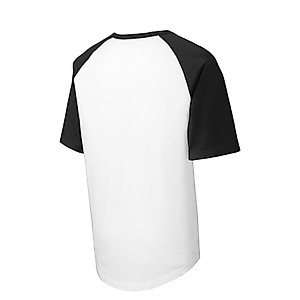 SPORT-TEK Short Sleeve Colorblock Raglan Jersey F20 White/Black