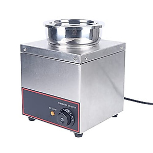 150W Commercial Hot Fudge Warmer, Countertop Food Warmer/Buffet Soup Pot for Melt Chocolate, Hot Fudge, Caramel, Cheese Temperature: 30-110 ℃ / 86-230 ℉ (US Stock)